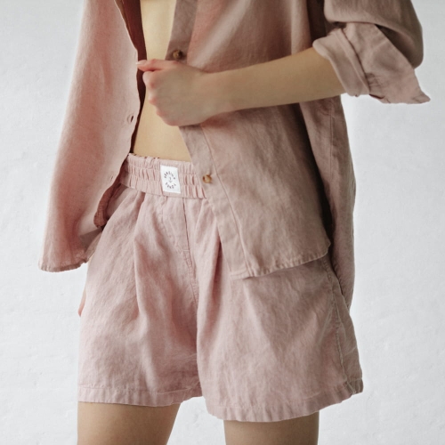 Linen shorts black